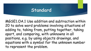 Word Problems for First grade students math monday.pptx