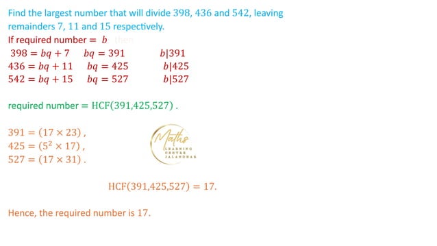 Word Problems on HCF and LCM (Real Numbers) | PDF