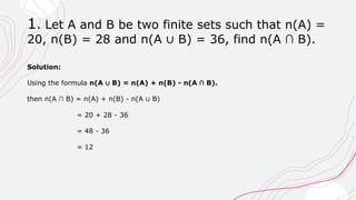 Word Problems on Sets M | PPTX