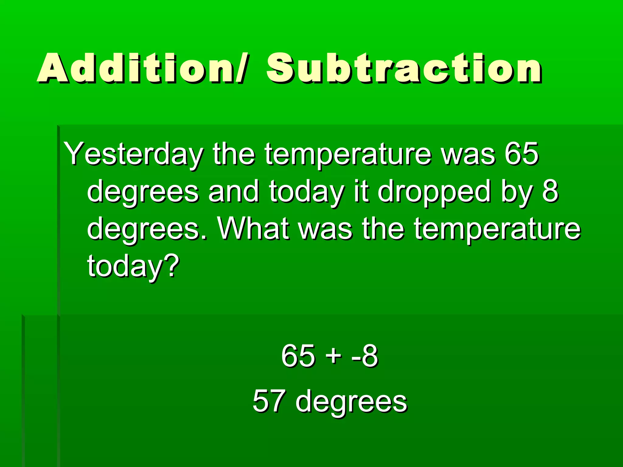 Word problems with integers | PPT