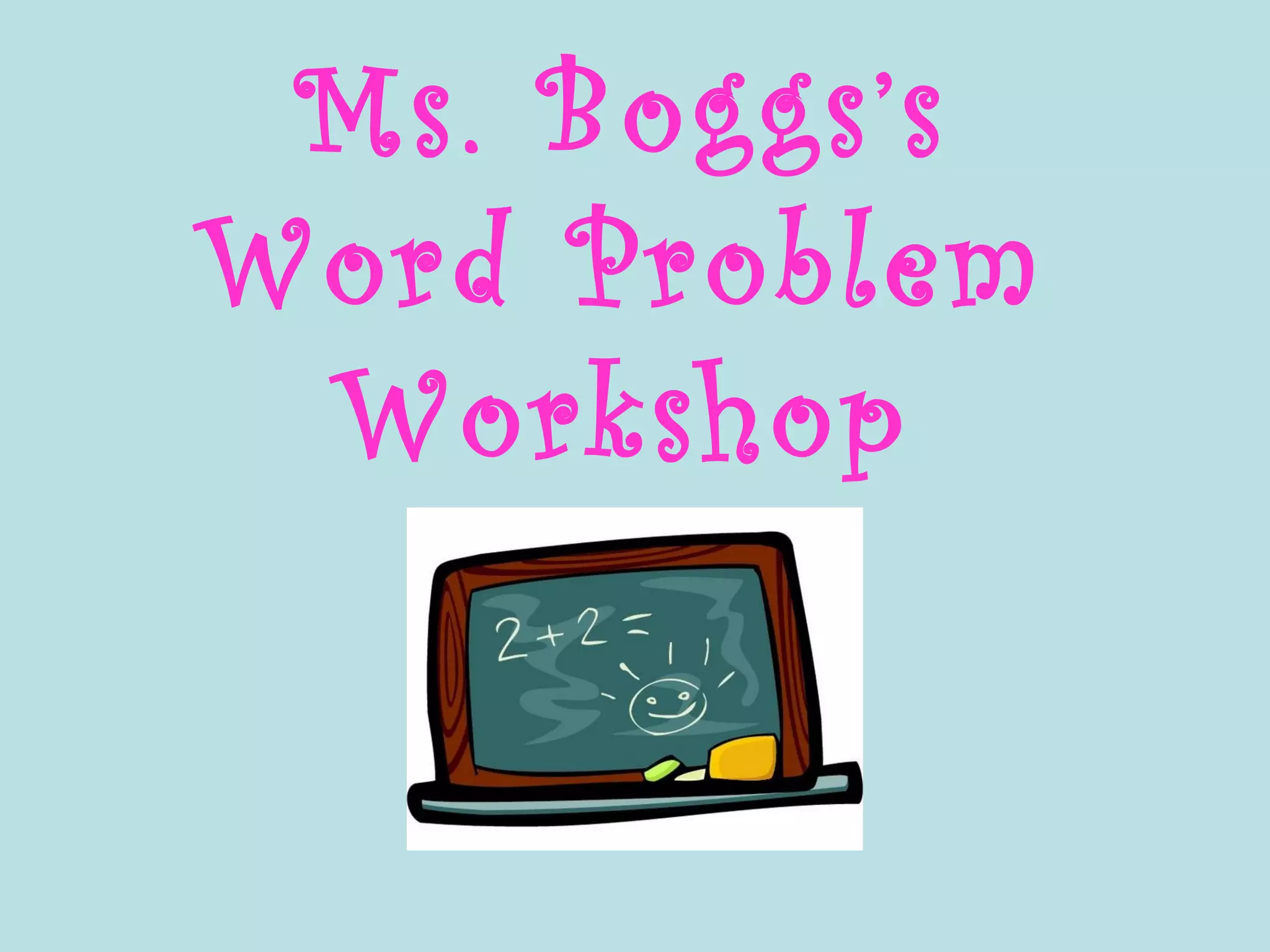 Word problem workshop | PPT