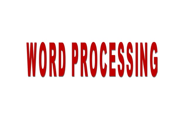 Word processing | PPT