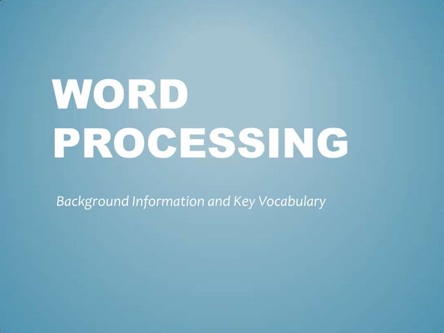 Word processing | PPTX
