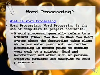 Word processing | PPT