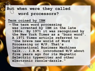 Word processing | PPT
