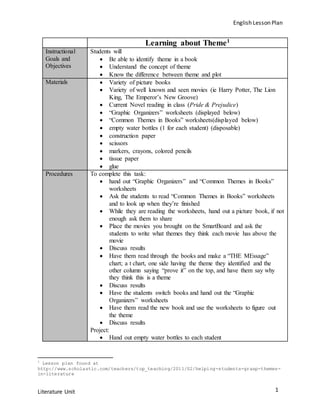 Lesson Plan on Theme | DOCX | Education