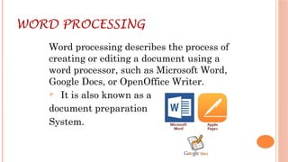 WORD PROCESSING.pptx_Powerpoint Presentation | PPT