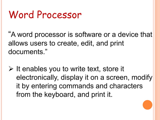 Word processing | PPT