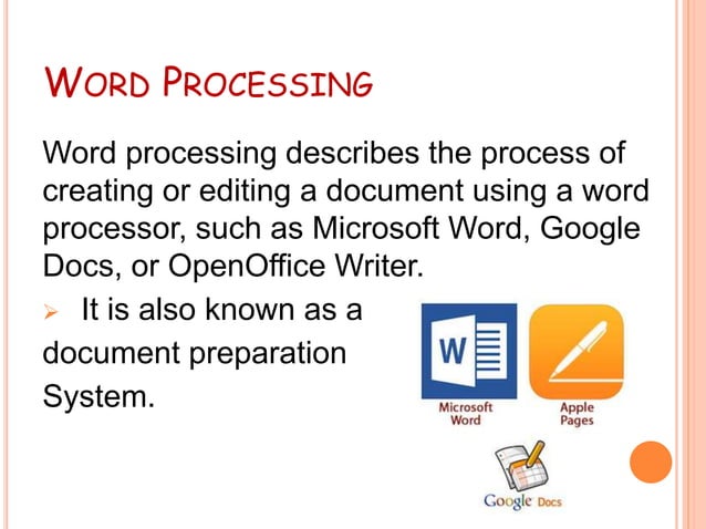 Word processing | PPTX | Desktop Publishing | Computer Software and Applications