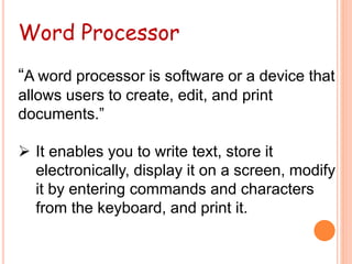 Word processing | PPT