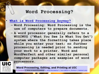 Word Processing | PPTX