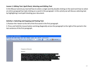 Word processing in english ms word | PPT