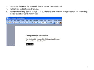 Word processing in english ms word | PPT