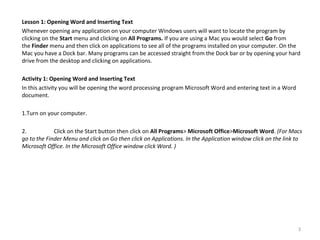 Word processing in english ms word | PPT