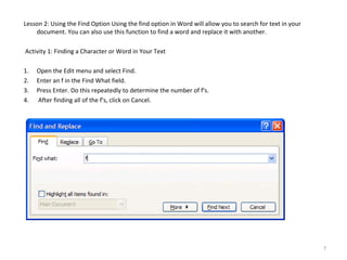 Word processing in english ms word | PPT