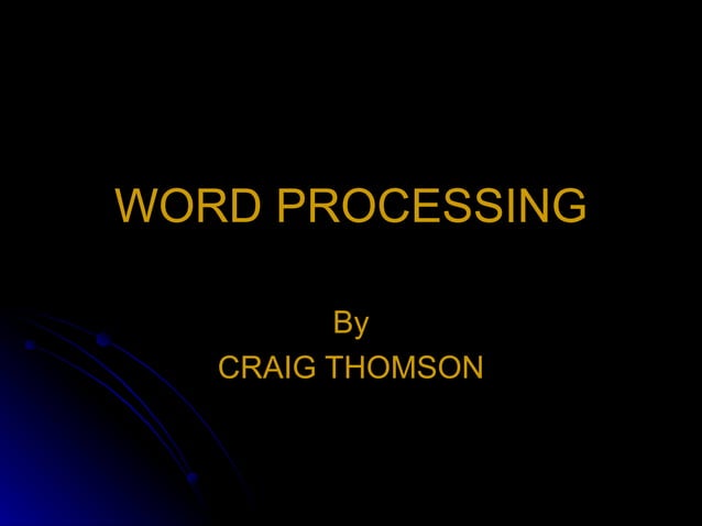 Word Processing Powerpoint | PPT