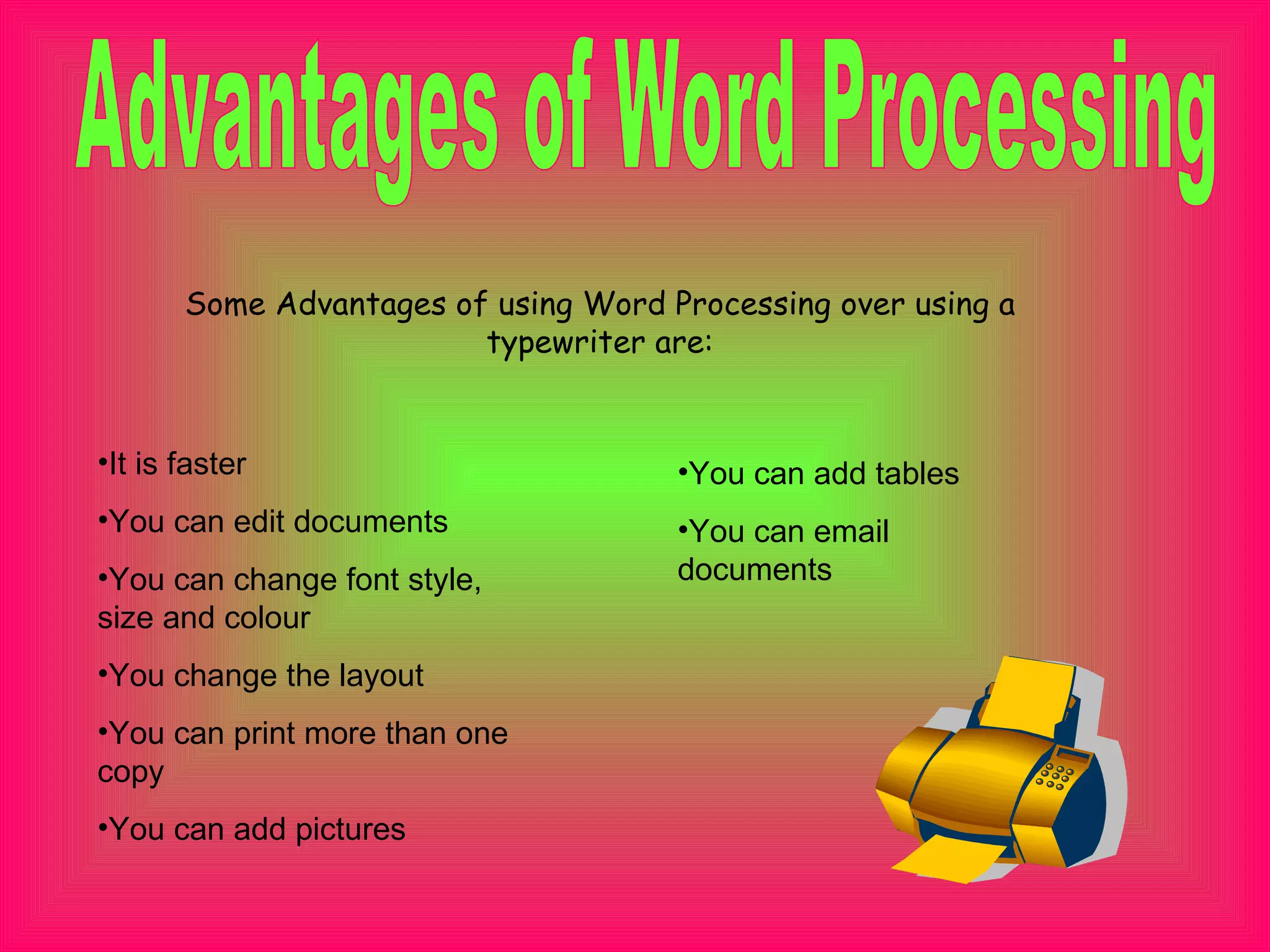 Word Processing Revision Task | PPT | Computing | Technology & Computing