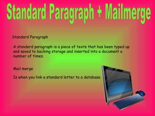 Word Processing Revision Task | PPT | Computing | Technology & Computing
