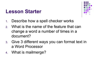 Word Processing Slides | PPT