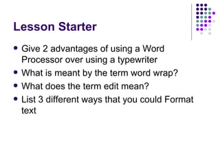 Word Processing Slides | PPT