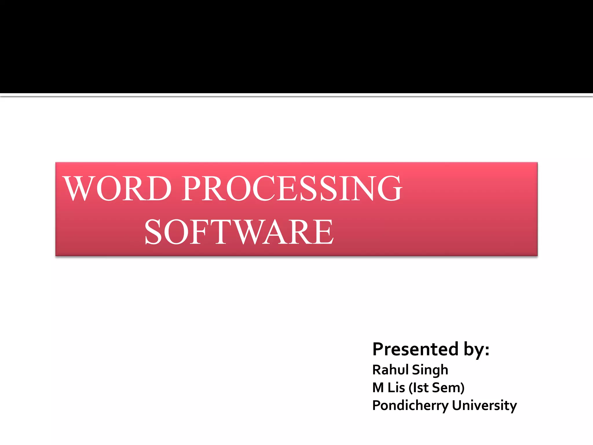 Word processing software | PPTX