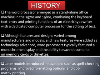 Word processing software | PPTX