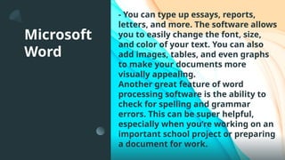 Word Processing Software in Information communication Technology | PPTX