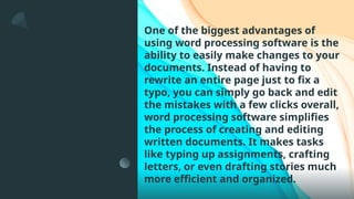 Word Processing Software in Information communication Technology | PPTX