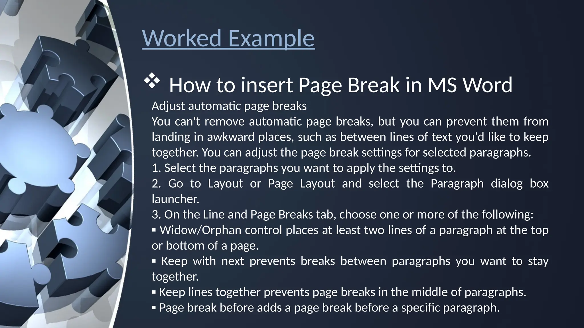 Word Processing Software (page break & auto table of contents).pptx
