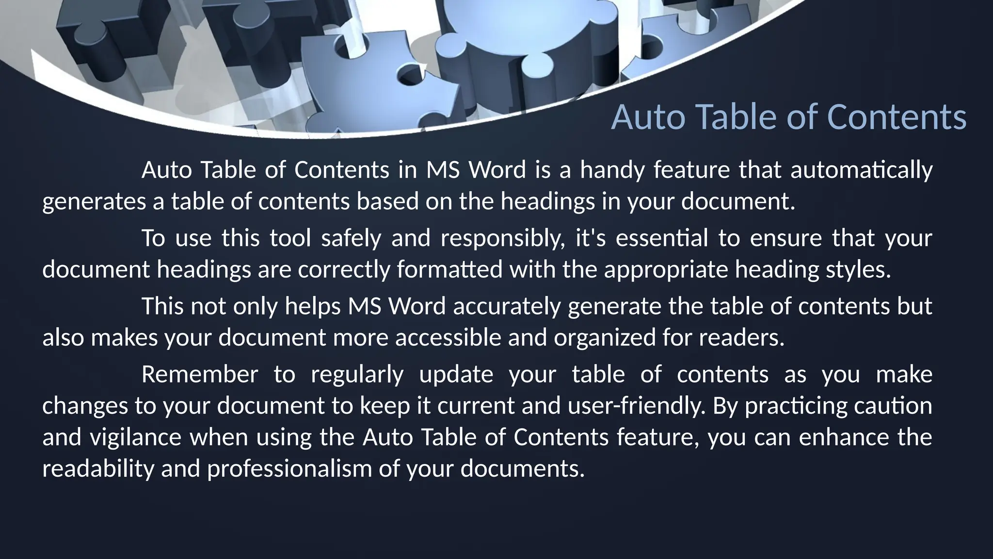 Word Processing Software (page break & auto table of contents).pptx