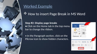 Word Processing Software (page break & auto table of contents).pptx
