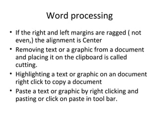 Word processing test review | PPT | Free Download
