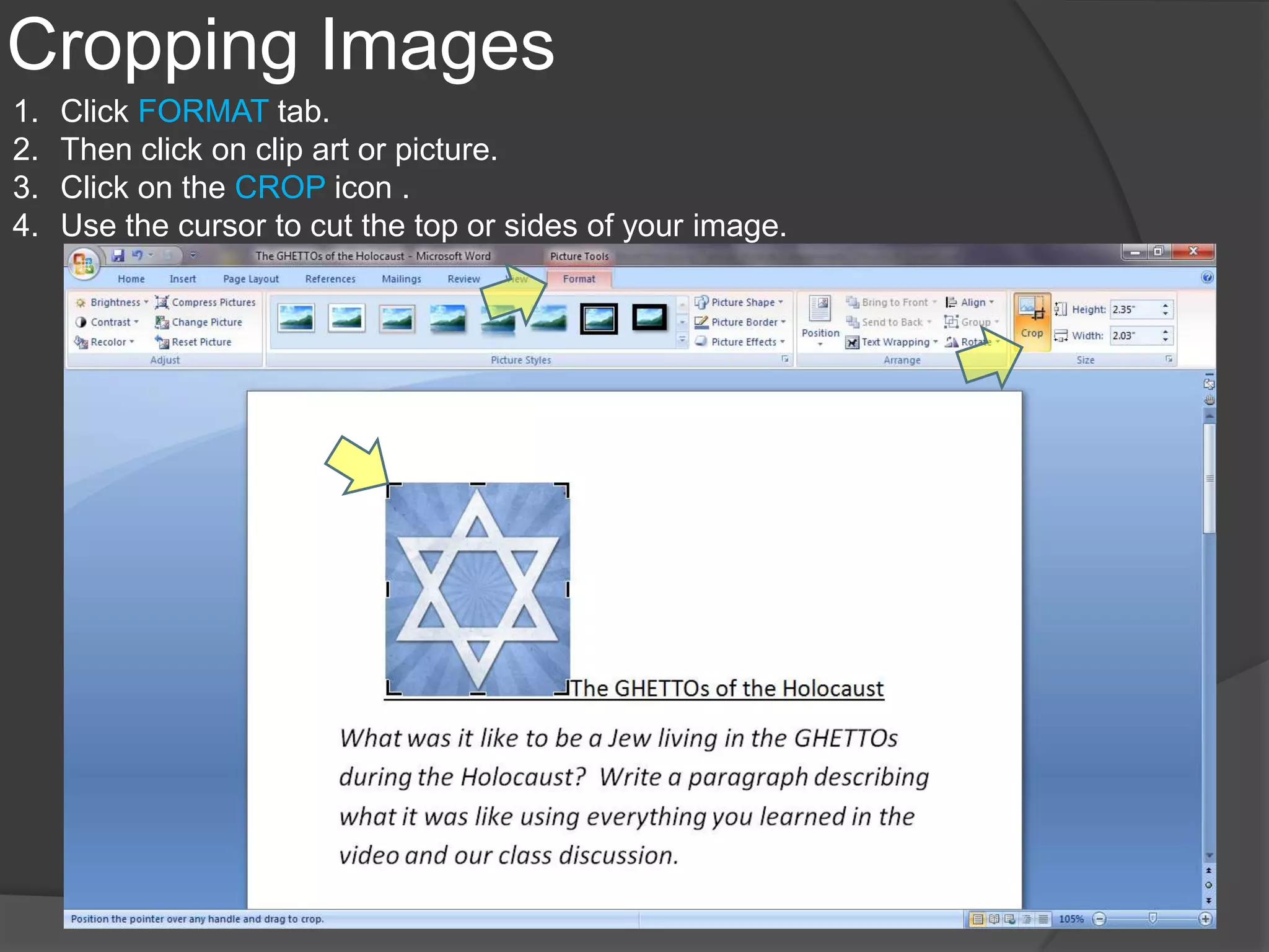 Word processing tutorial module 2 assignment | PPTX