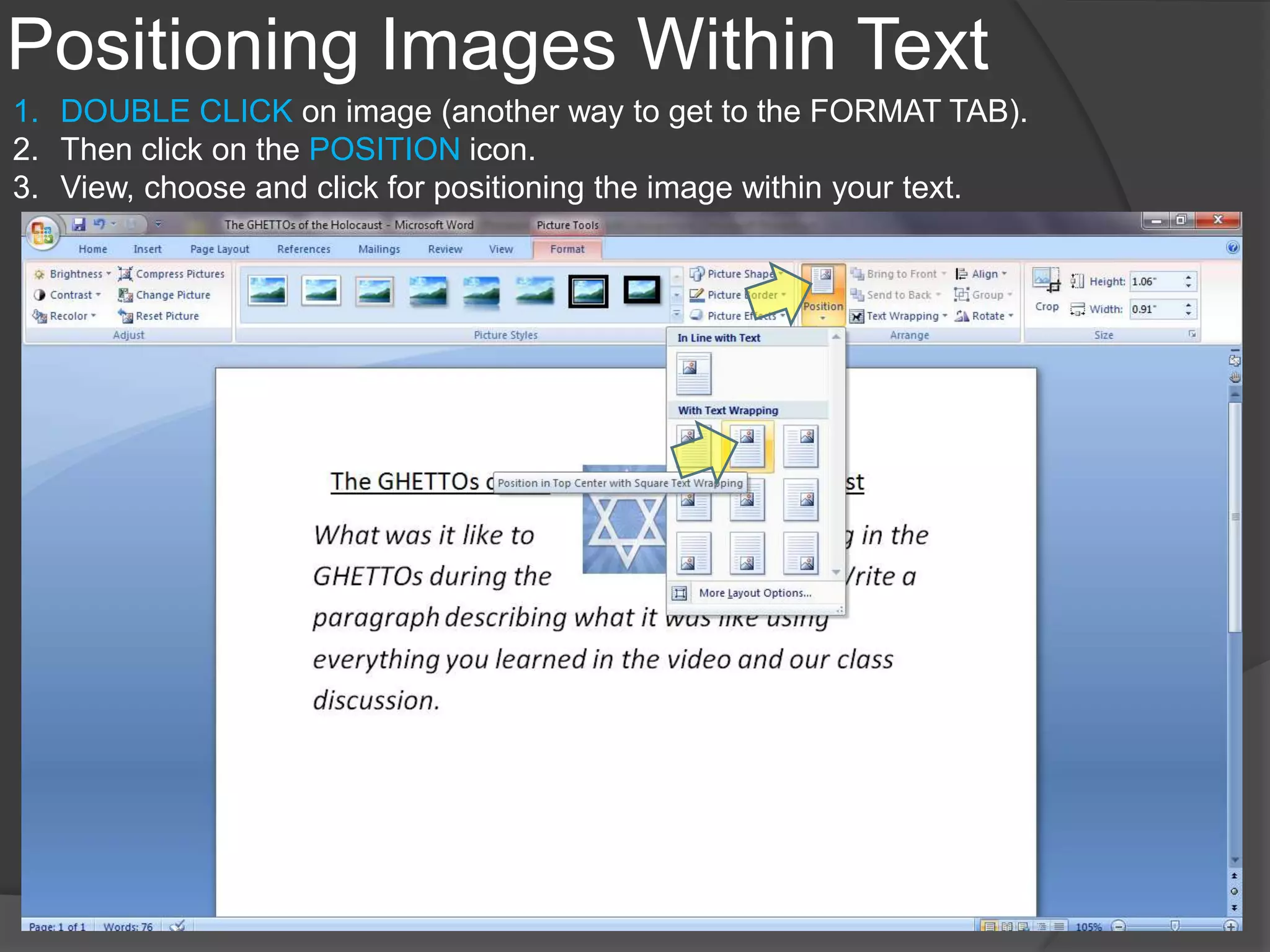 Word processing tutorial module 2 assignment | PPTX