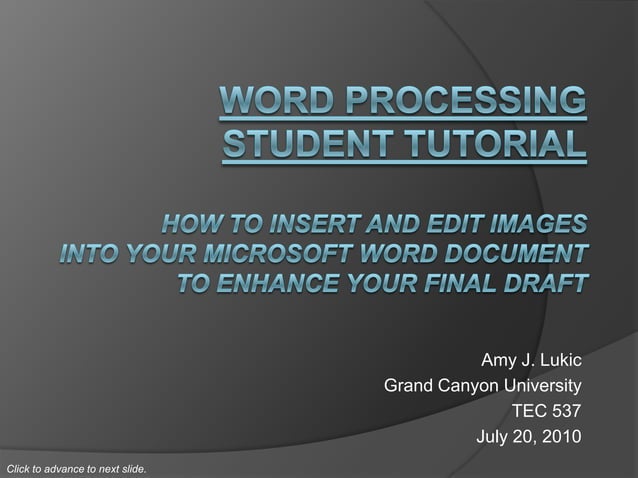 Word processing tutorial module 2 assignment | PPTX
