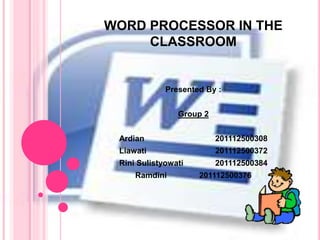 Word processor in the classroom | PPTX