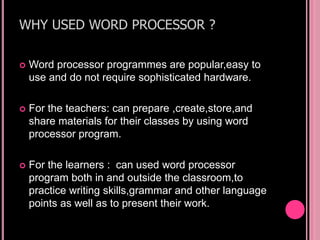 Word processor in the classroom | PPTX
