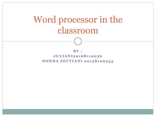 Word processor in the classroom | PPTX