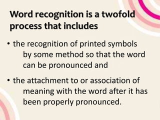 Word recognition | PPTX