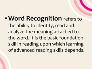 Word recognition | PPT