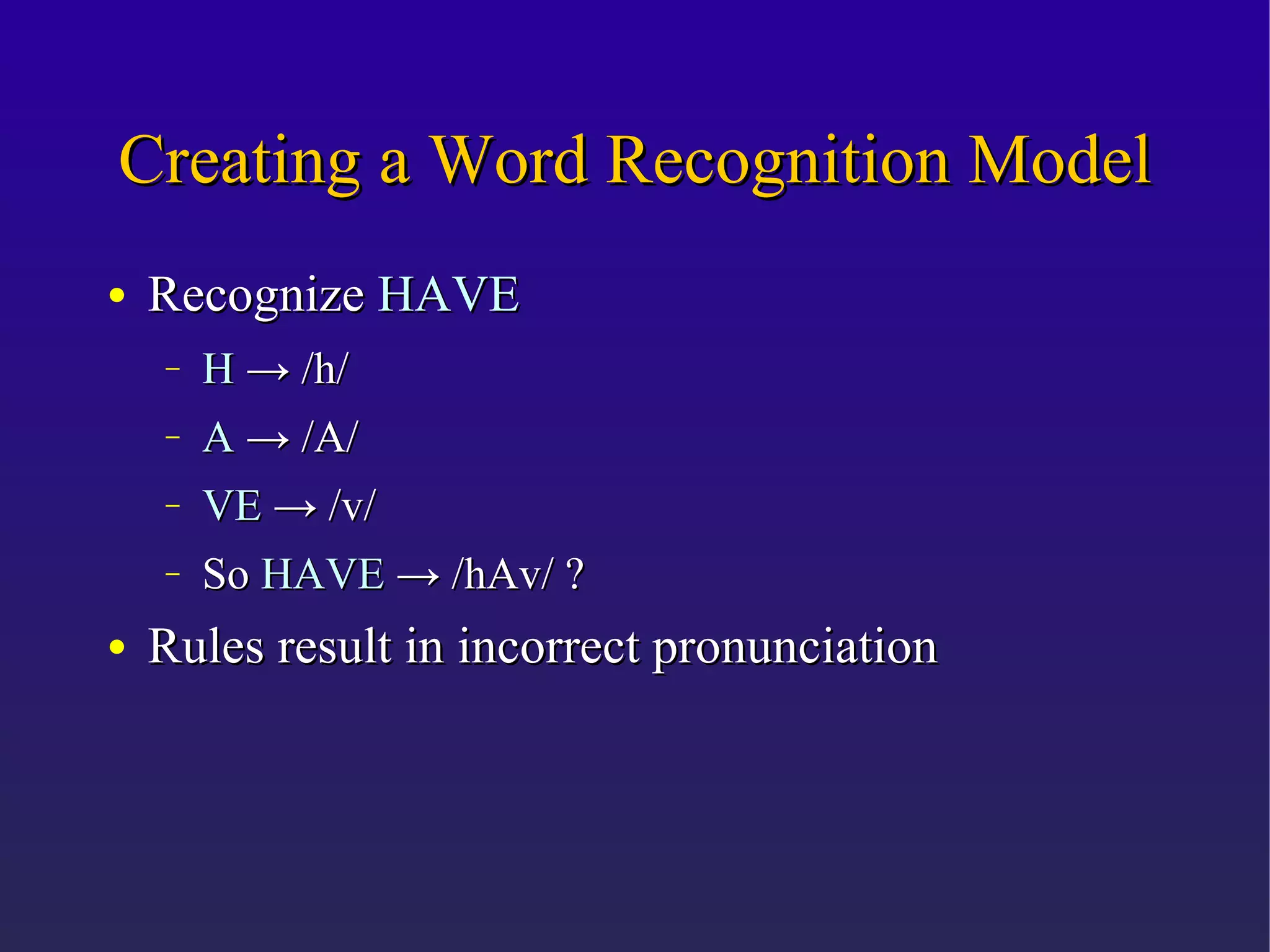 Word Recognition Models | PDF