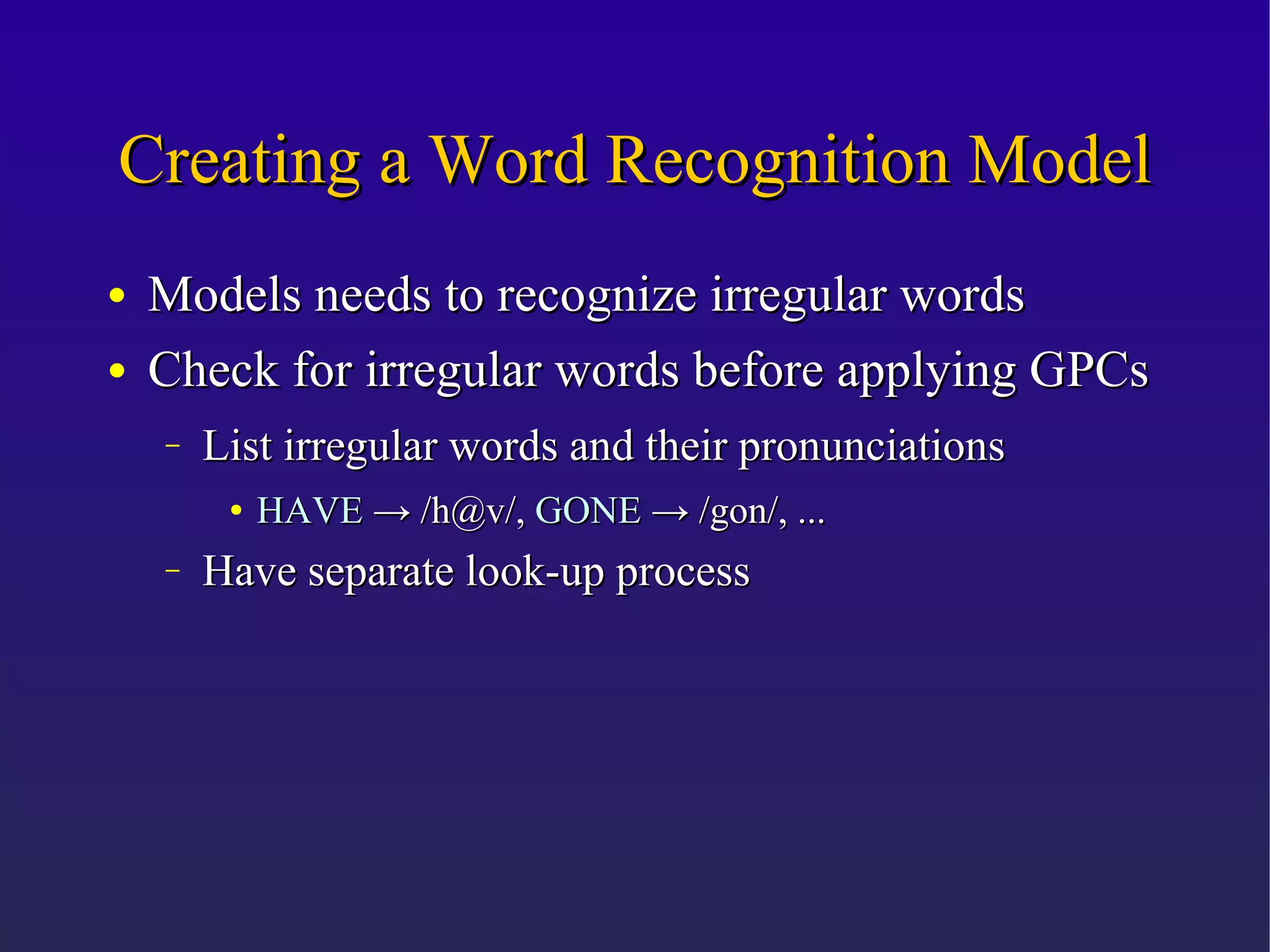 Word Recognition Models | PDF