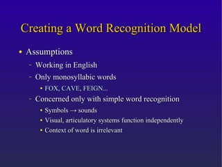 Word Recognition Models | PDF