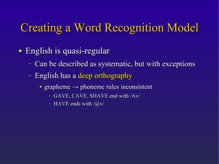 Word Recognition Models | PDF
