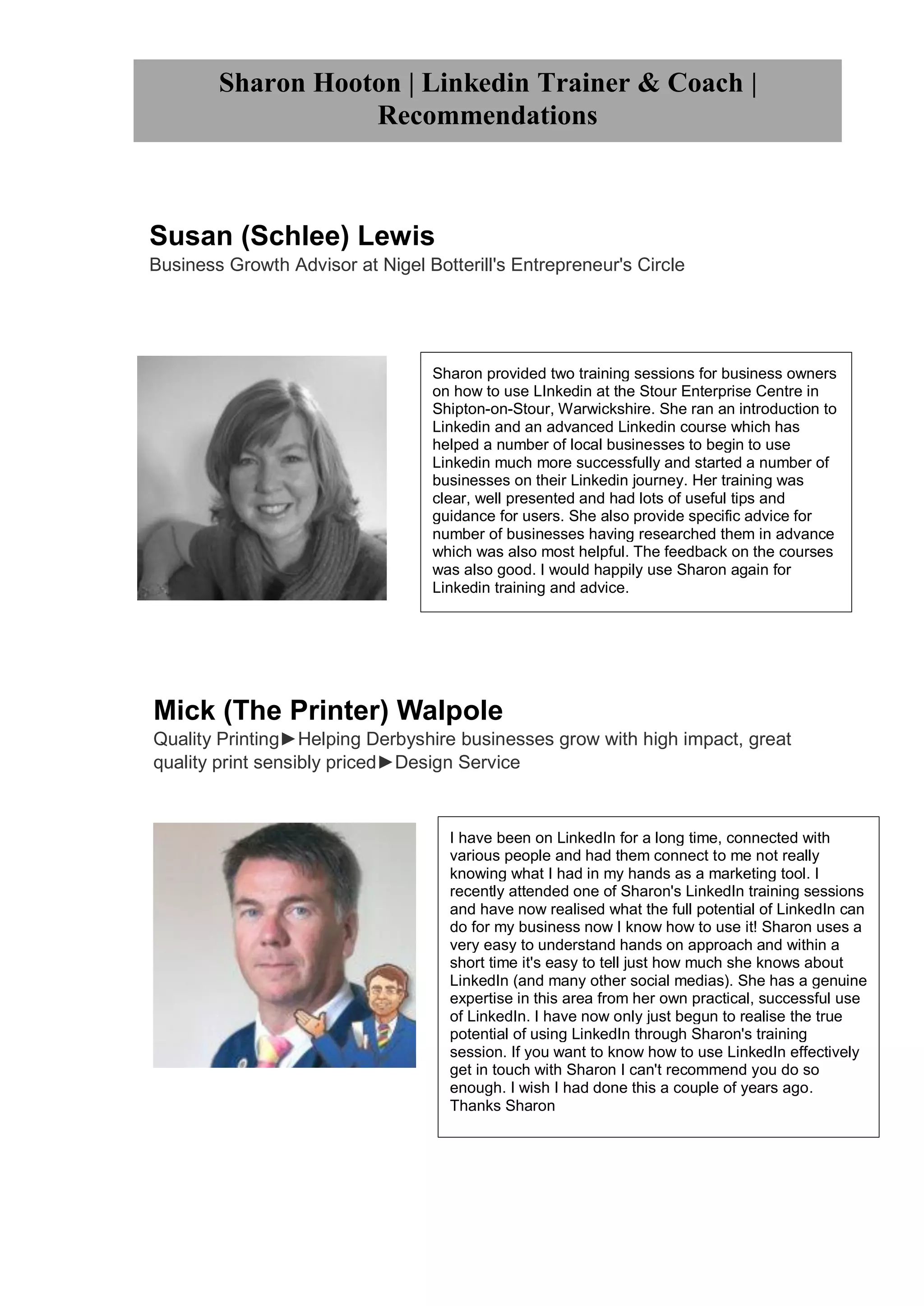 Linkedin Workshop Testimonials | PDF