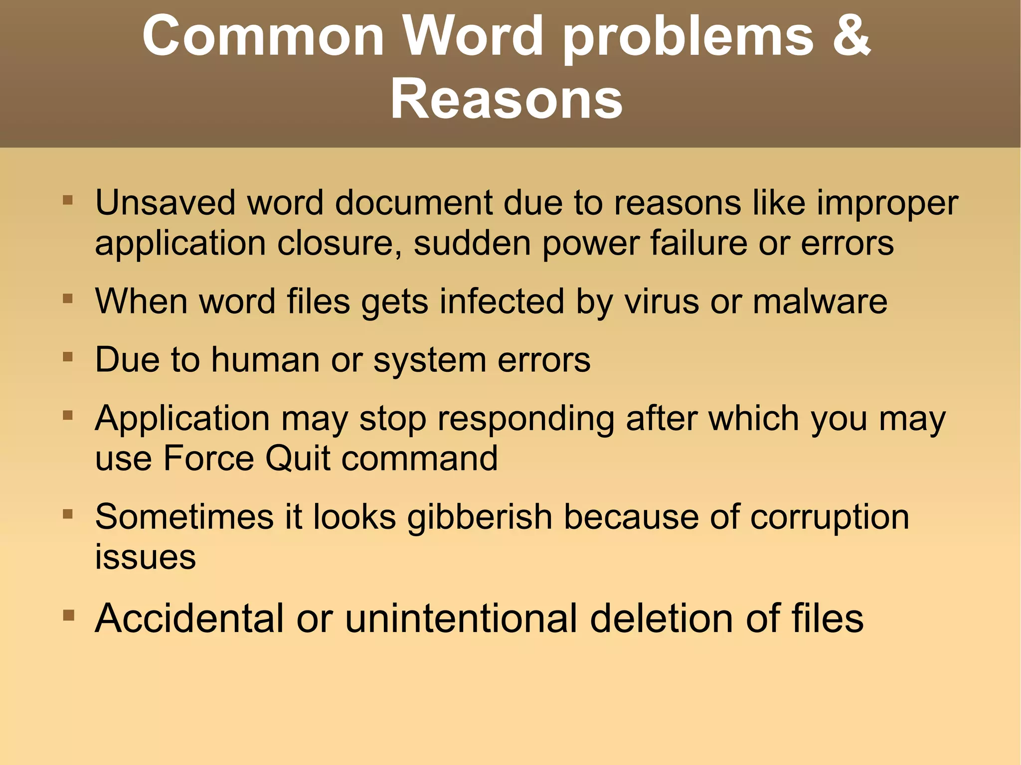 Perform Word recovery mac in an easy way | PPT