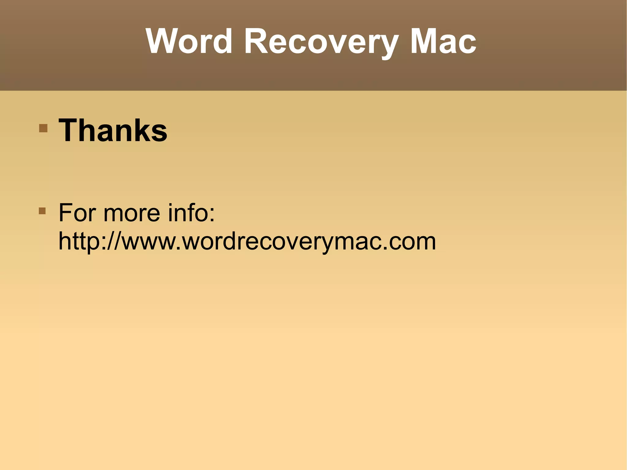 Perform Word recovery mac in an easy way | PPT
