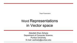 Word representations in vector space | PPTX