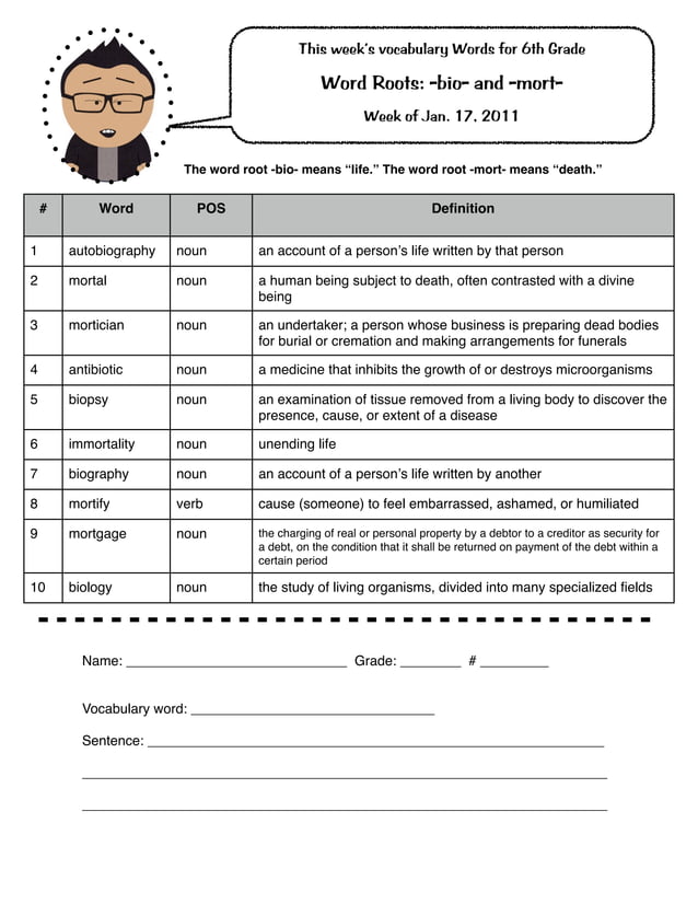 Word roots bio- and -mort- (6) with definitions | PDF | Free Download