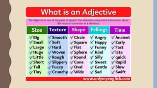 Types of words - English for beginner - EFL | PPTX